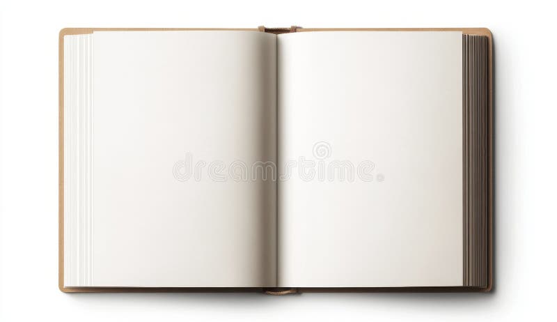 Open Blank Notebook with Cork Cover on White Background Stock ...