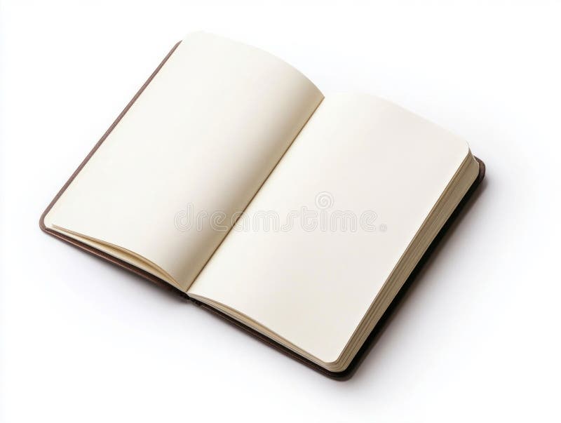 Open Blank Notebook Isolated on White Background Stock Illustration ...