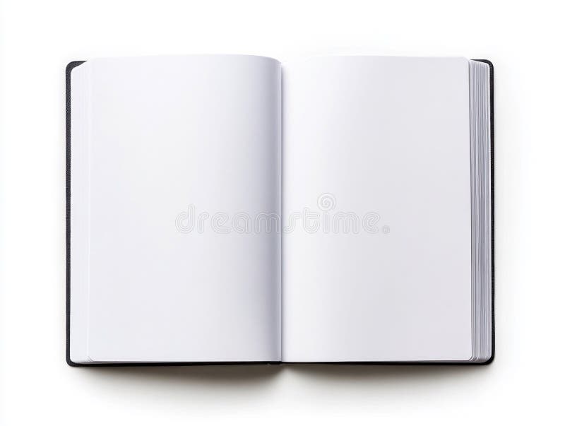 Open Blank Notebook Isolated on White Background Stock Illustration ...