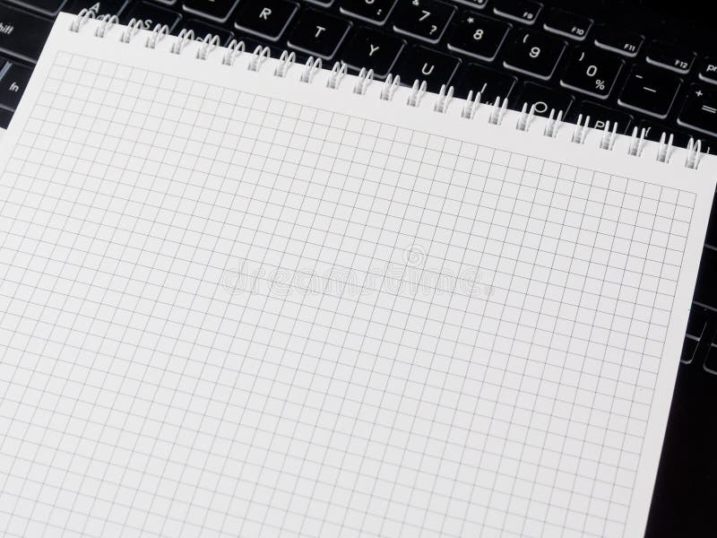 Open Blank Notebook on Laptop. Workspace, Free Space for Notes Ideas ...