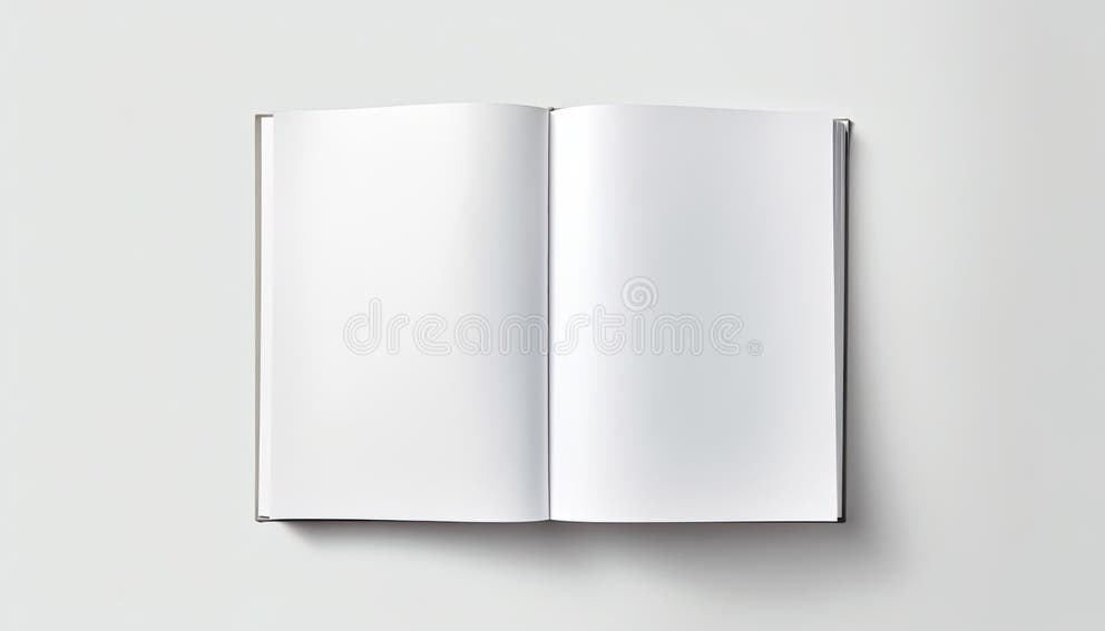 An Open Blank Notebook with Light Color Background, Top View. Stock Photo - Image of spread ...
