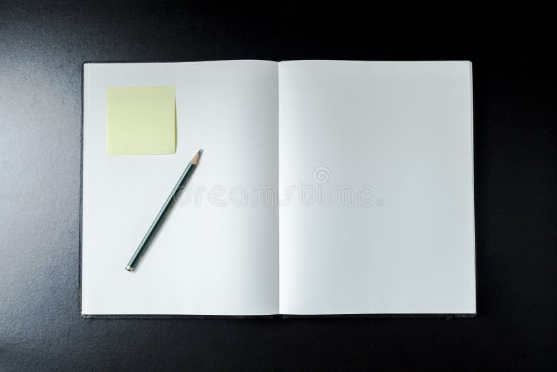 Open Blank Notebook with Stationery Accessories. Stock Photo - Image of ...
