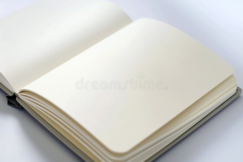 Open Blank Notebook on White Background Stock Image - Image of mockup ...