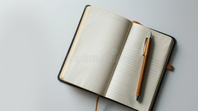 Open Blank Notebook on White Background Stock Illustration ...