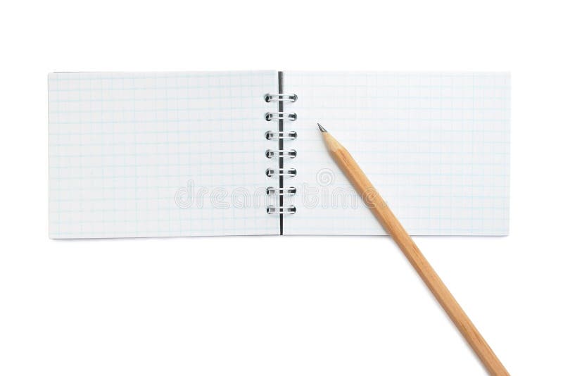 Open Blank Notebook and a Yellow Pencil Stock Image - Image of journal ...