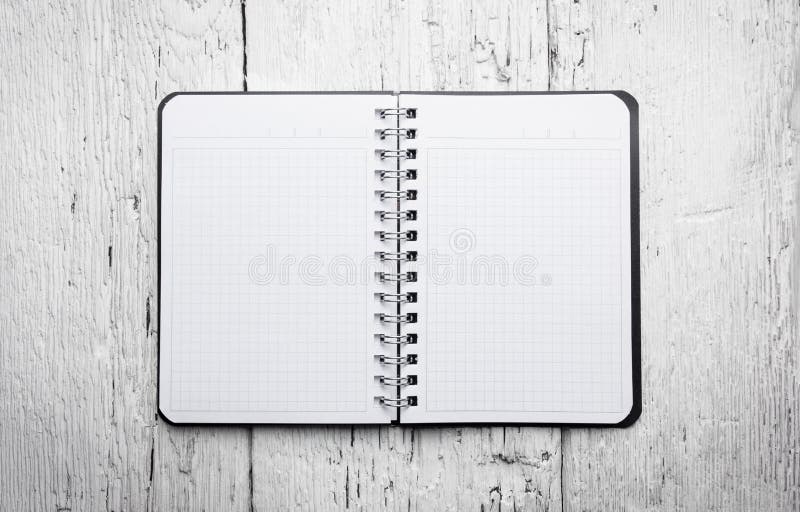 Open Blank Notepad Laying on a Wooden Ta Stock Image - Image of space ...