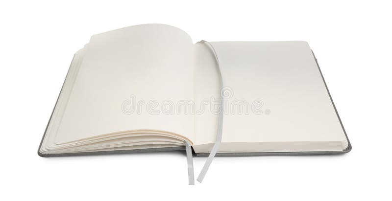 Open Blank Office Notebook Isolated on White Stock Photo - Image of ...