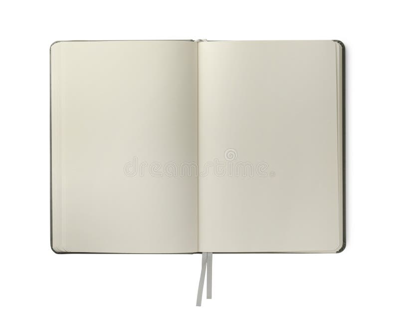 Open Blank Office Notebook Isolated on White Stock Image - Image of ...