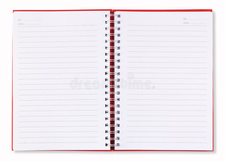 Open Blank Pages Red Note Book Stock Image - Image of education, binder ...