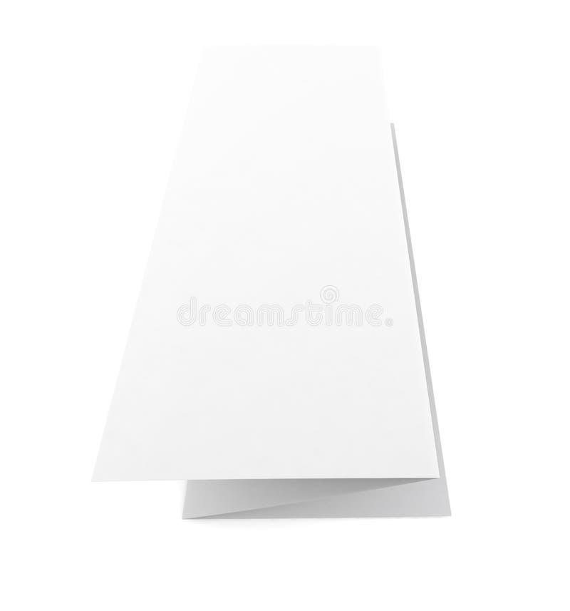 Open Blank Paper Booklet on White Background Stock Photo - Image of ...