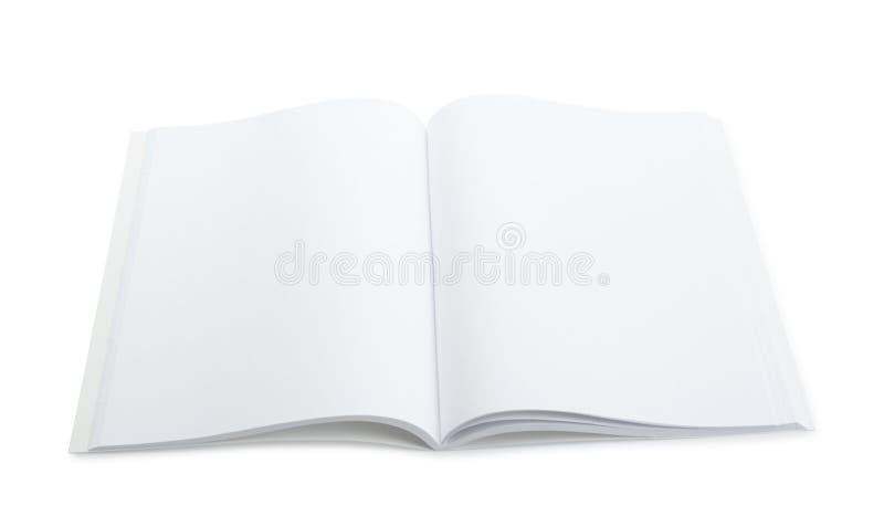 Open Blank Paper Brochure Isolated on White. Mockup for Design Stock ...