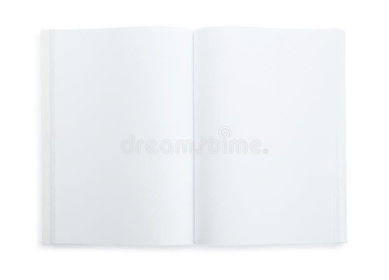 Open Blank Paper Brochure Isolated on White, Top View. Mockup for ...