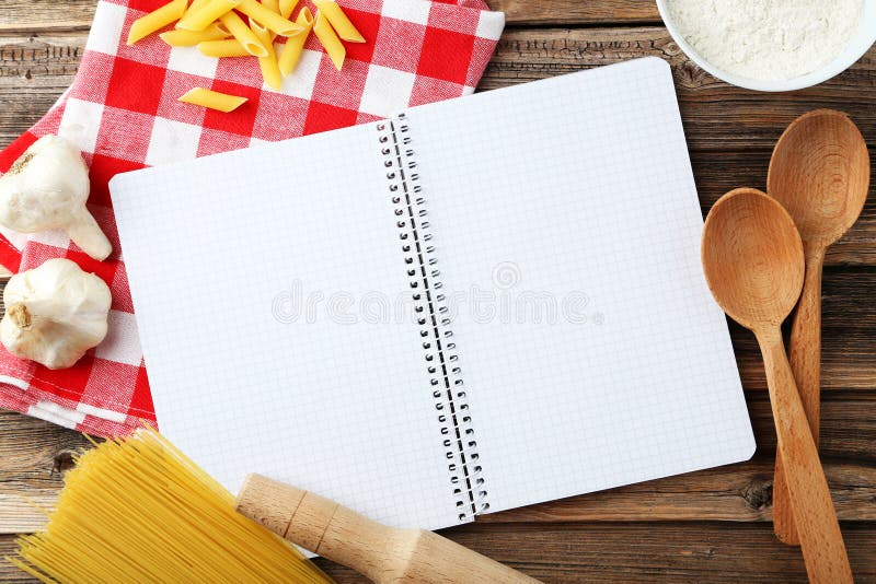 Open Blank Recipe Book, Close Up Stock Photo - Image of menu, kitchen ...