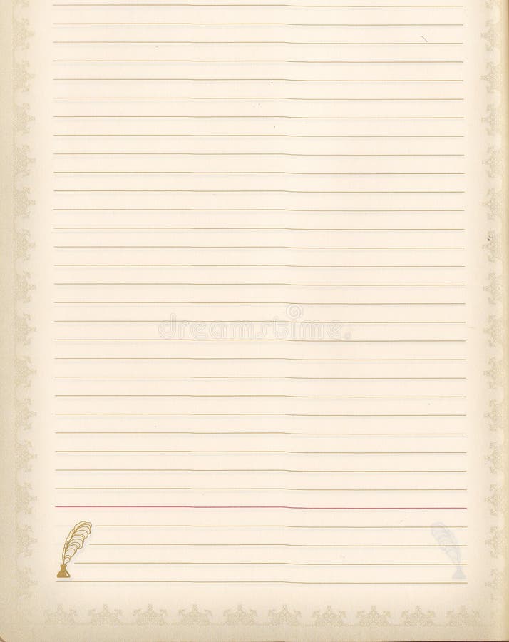 Open Blank School Notebook or Diary, Old Fashioned, Space for Text, Top ...