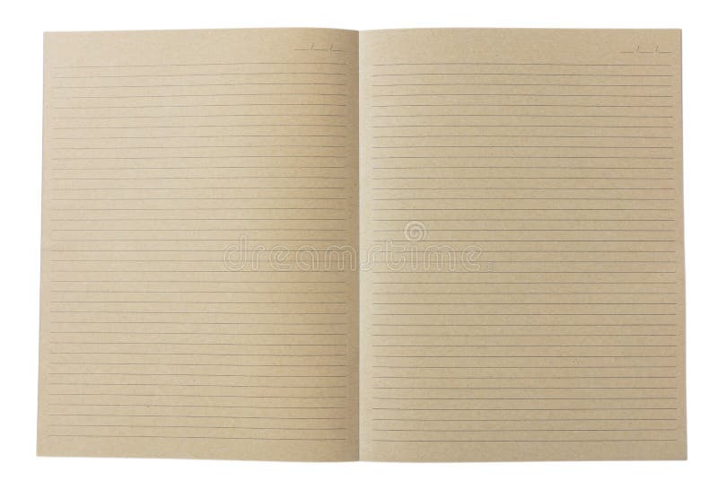 Open School Notebook, Old Fashioned, Isolated on White Background, Copy ...