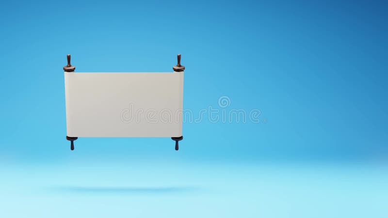 Open Blank Scroll Spinning on Studio Purple Background Stock Video ...