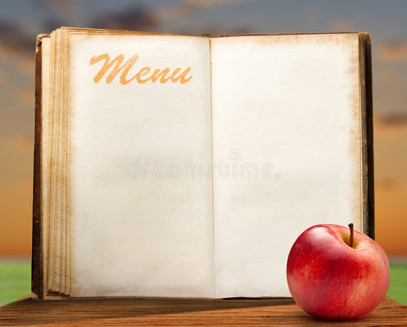 Open Blank Vintage Menu Book Apple Stock Photos - Free & Royalty-Free ...