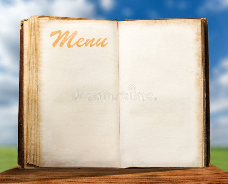 Blank vintage menu book stock image. Image of ancient - 53200383