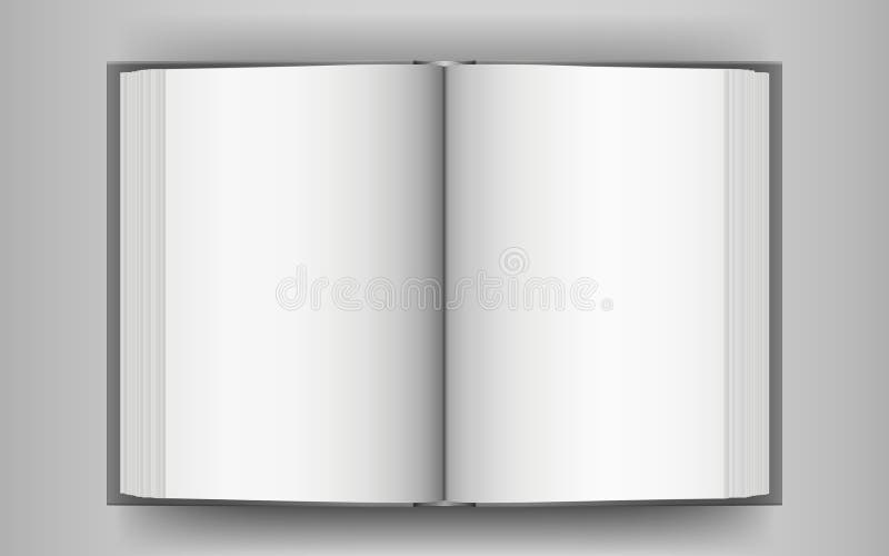 Open Blank White Book, Top View. Mockup or Template Stock Vector ...