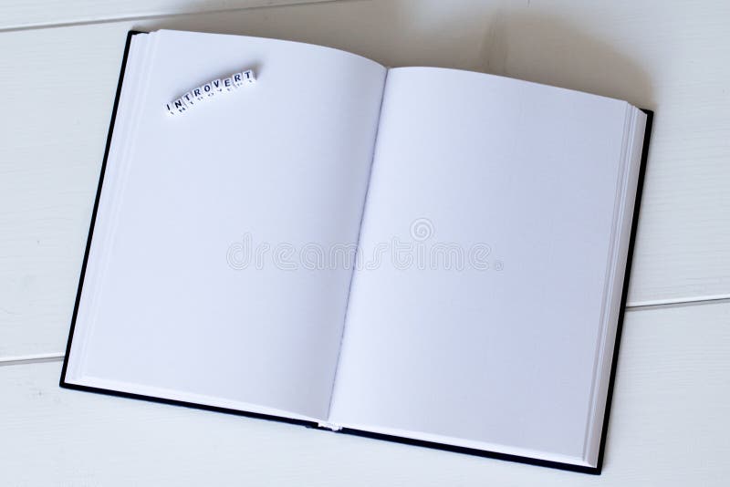 Open Blank White Notebook and Pen on the Blue Desk Stock Image - Image ...