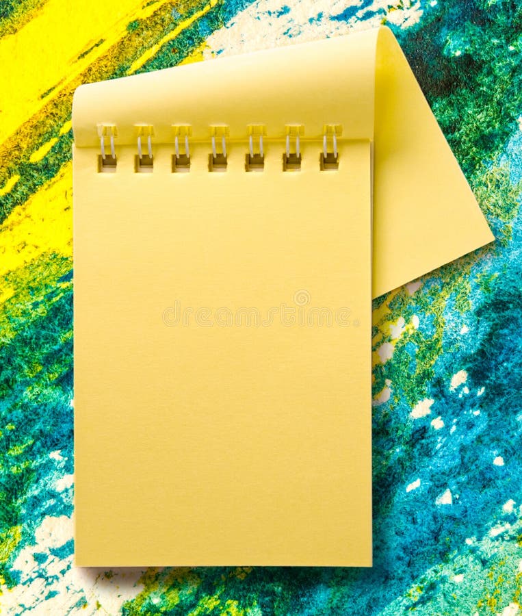 Open blank yellow notepad stock photo. Image of notepad - 53342634