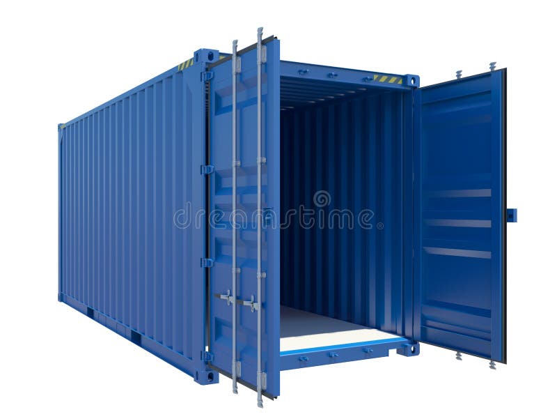 Blue shipping container stock illustration. Illustration of metal ...