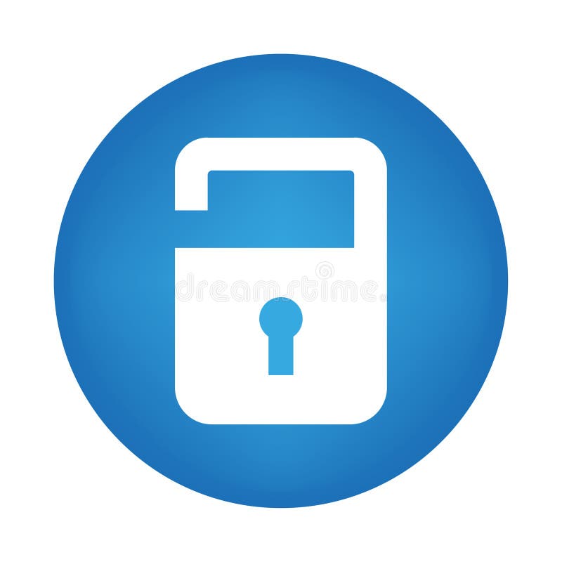 Open Blue Circle Lock. Computer Technology Concept. Cyber Security ...