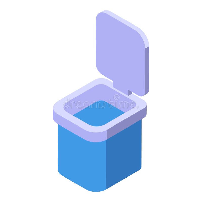 Open Blue Container Isometric Icon Showing Inside Stock Vector ...