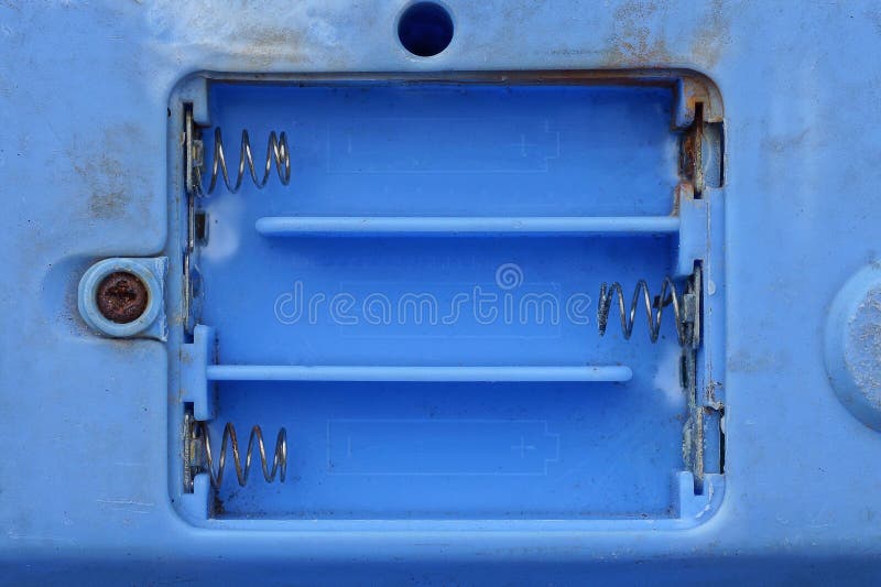Empty Battery Compartment on Plastic Electrical Box Stock Photo - Image ...