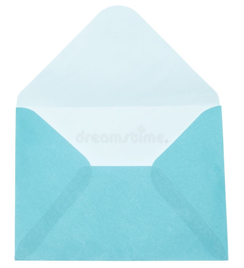 Open Blue Envelope stock photo. Image of white, isolated - 18025248