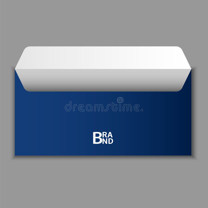 Open Blue Envelope Icon, Realistic Style Stock Vector - Illustration of ...