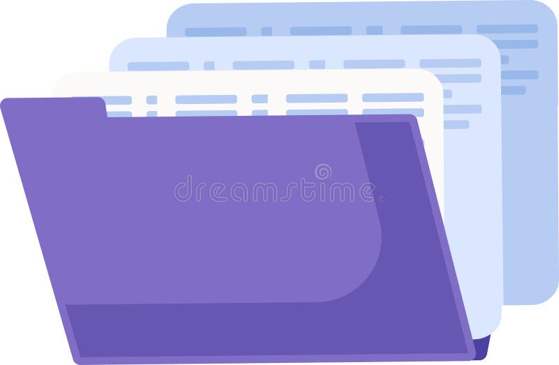 Open Blue Folder Archive Paper Documents Stock Vector - Illustration of ...