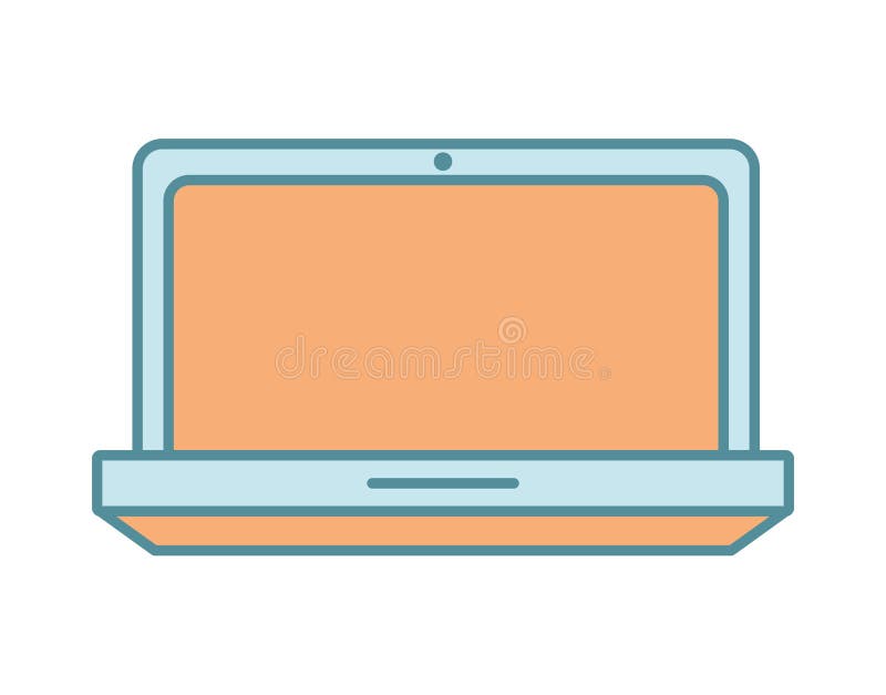 Open blue laptop stock vector. Illustration of front - 216644767