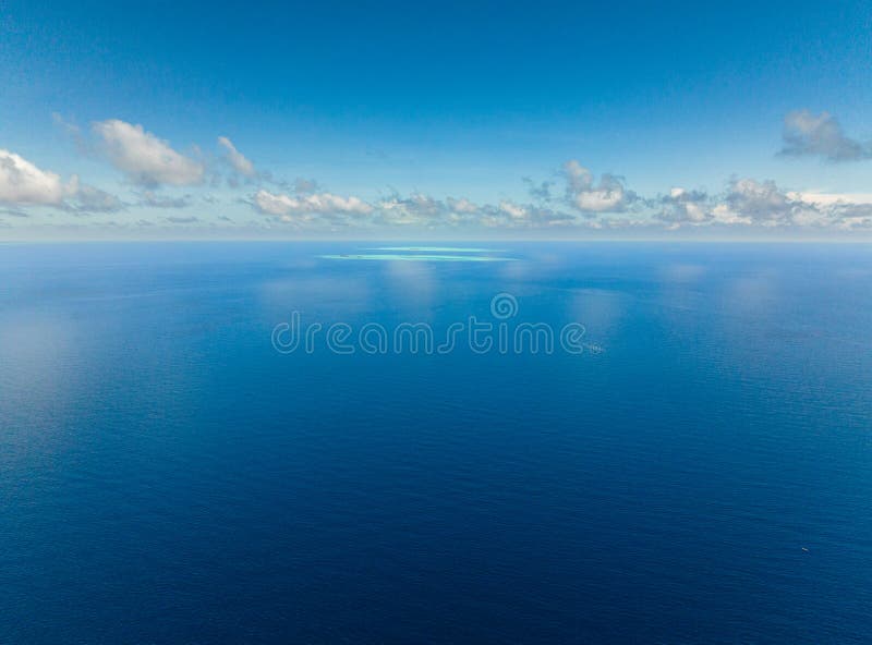 Blue Ocean with Waves and Sky with Clouds. Stock Image - Image of ...