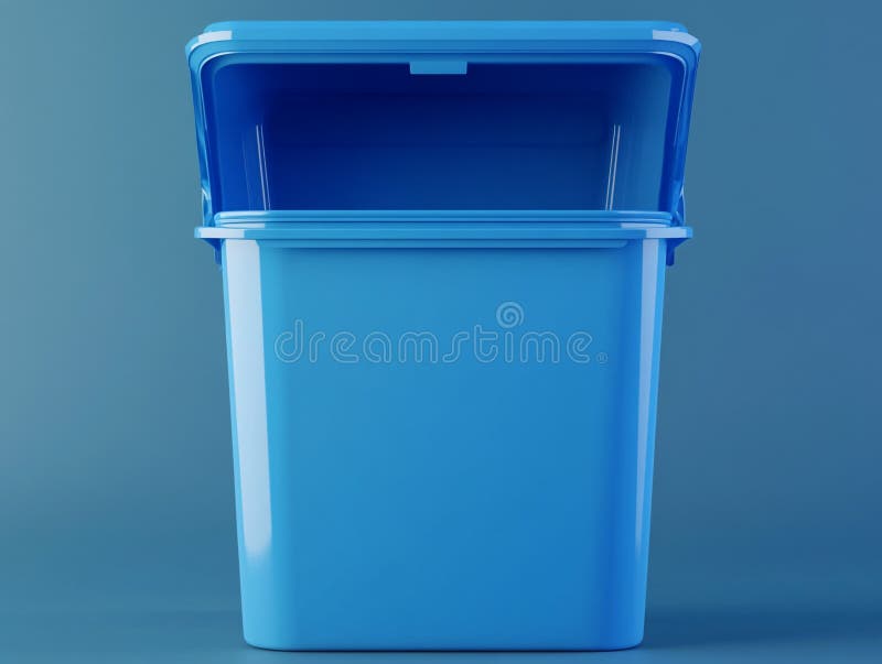 Open Blue Plastic Storage Container Bin Box Recycling Home Organization ...