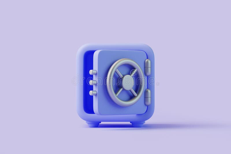 Open Blue Safe with Circular Lock Mechanism Stock Image - Image of ...