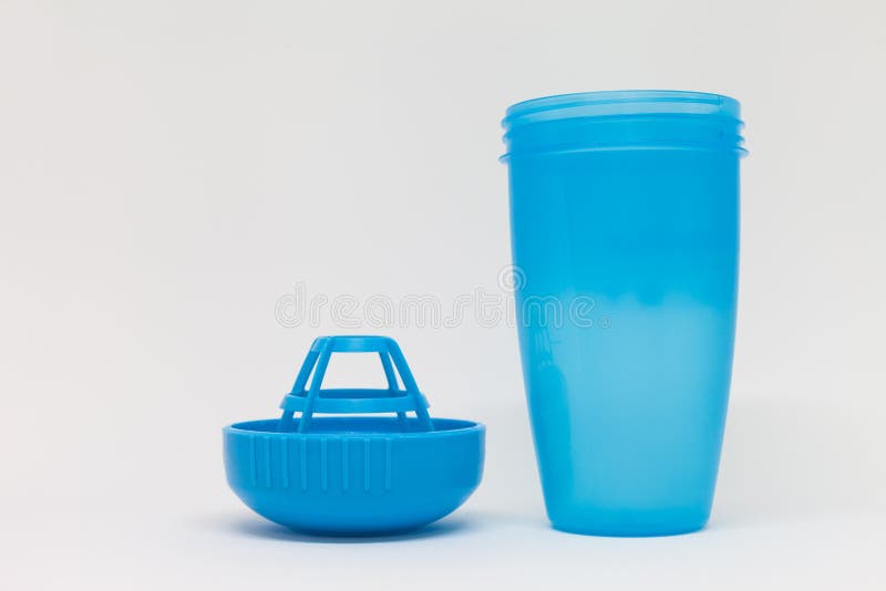 Open Blue Shaker on a White Background. Stock Image - Image of blue ...