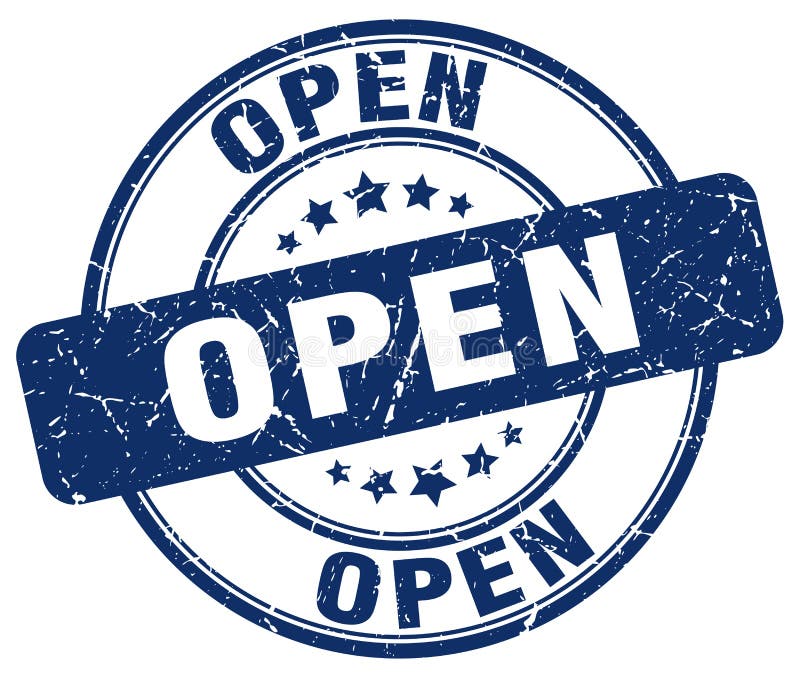 Open blue stamp stock vector. Illustration of vector - 119398082