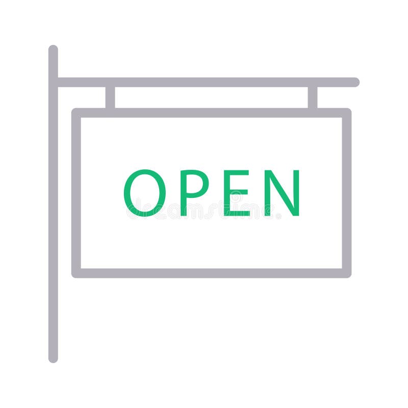 Open Board Thin Color Line Vector Icon Stock Vector - Illustration of ...