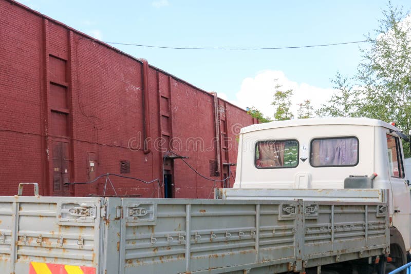 Open the Body of a Truck Arriving for Loading Cargo at the Warehouse of ...