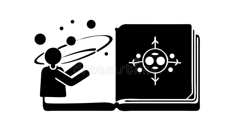 Open Book with Abstract Figures Vector Illustration, Creative ...