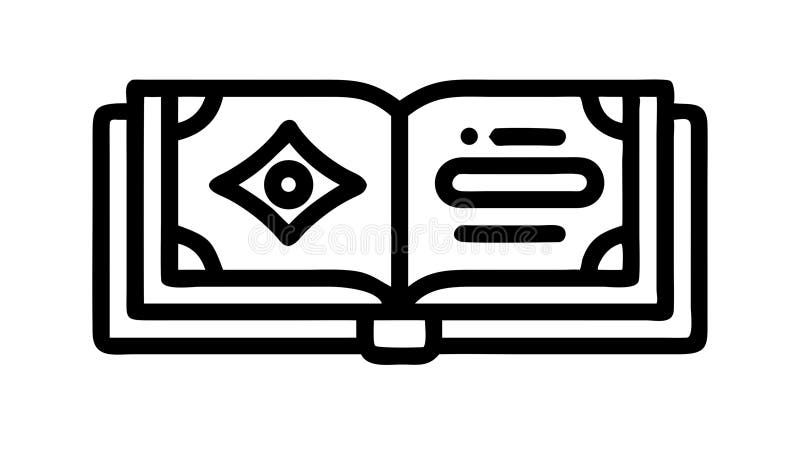 Open Book with Abstract Symbol Vector Icon, Vector Design Generative AI ...