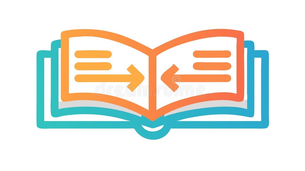 Open Book with Arrows, Reading Navigation, Vector Design Generative AI ...