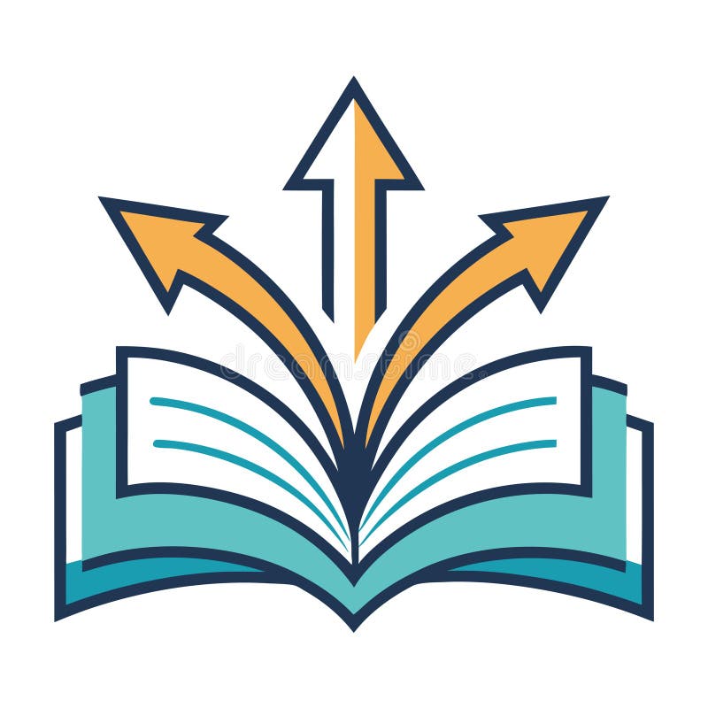 Open Book with Arrows Symbolizing Growth and Knowledge Expansion Stock ...