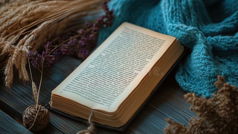Open Book, Autumn Decor, Dried Flowers, Cozy Stock Image - Image of ...