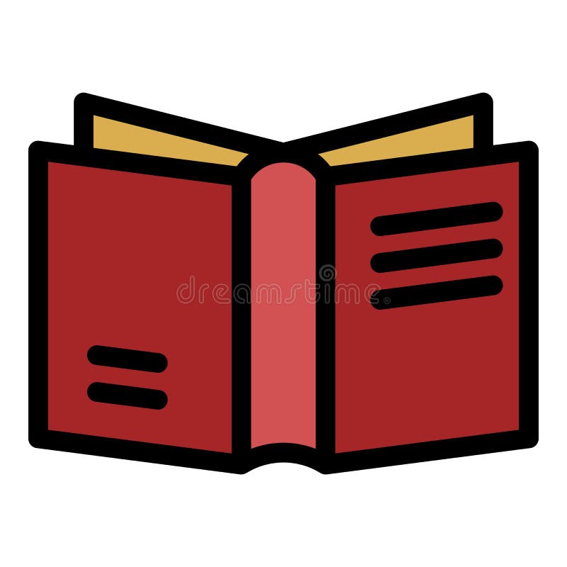 Open Book Back View Icon Color Outline Vector Stock Illustration ...