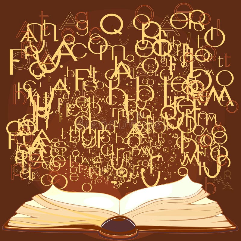 Open book stock vector. Illustration of book, font, children - 45983036