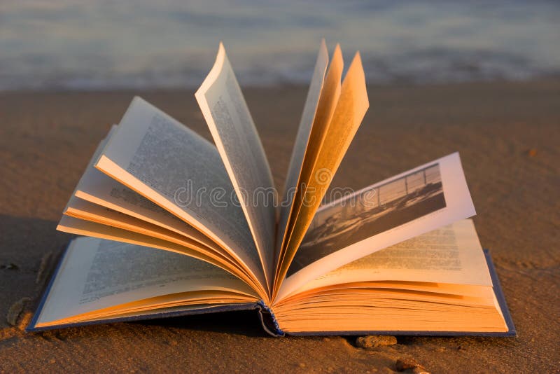 Open book on the beach stock image. Image of blue, nature - 84518619