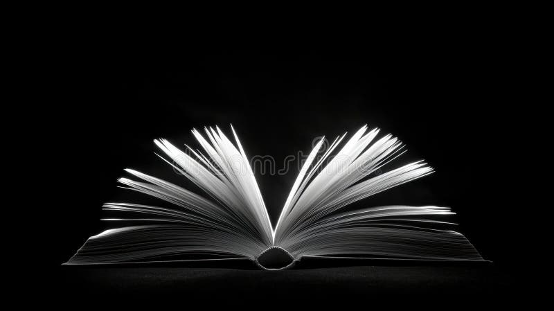 An Open Book with a Black Background. Stock Photo - Image of dramatic ...