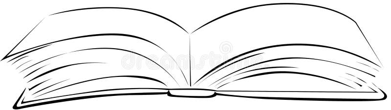 Open Book - Black Line Illustration Vector Stock Vector - Illustration ...